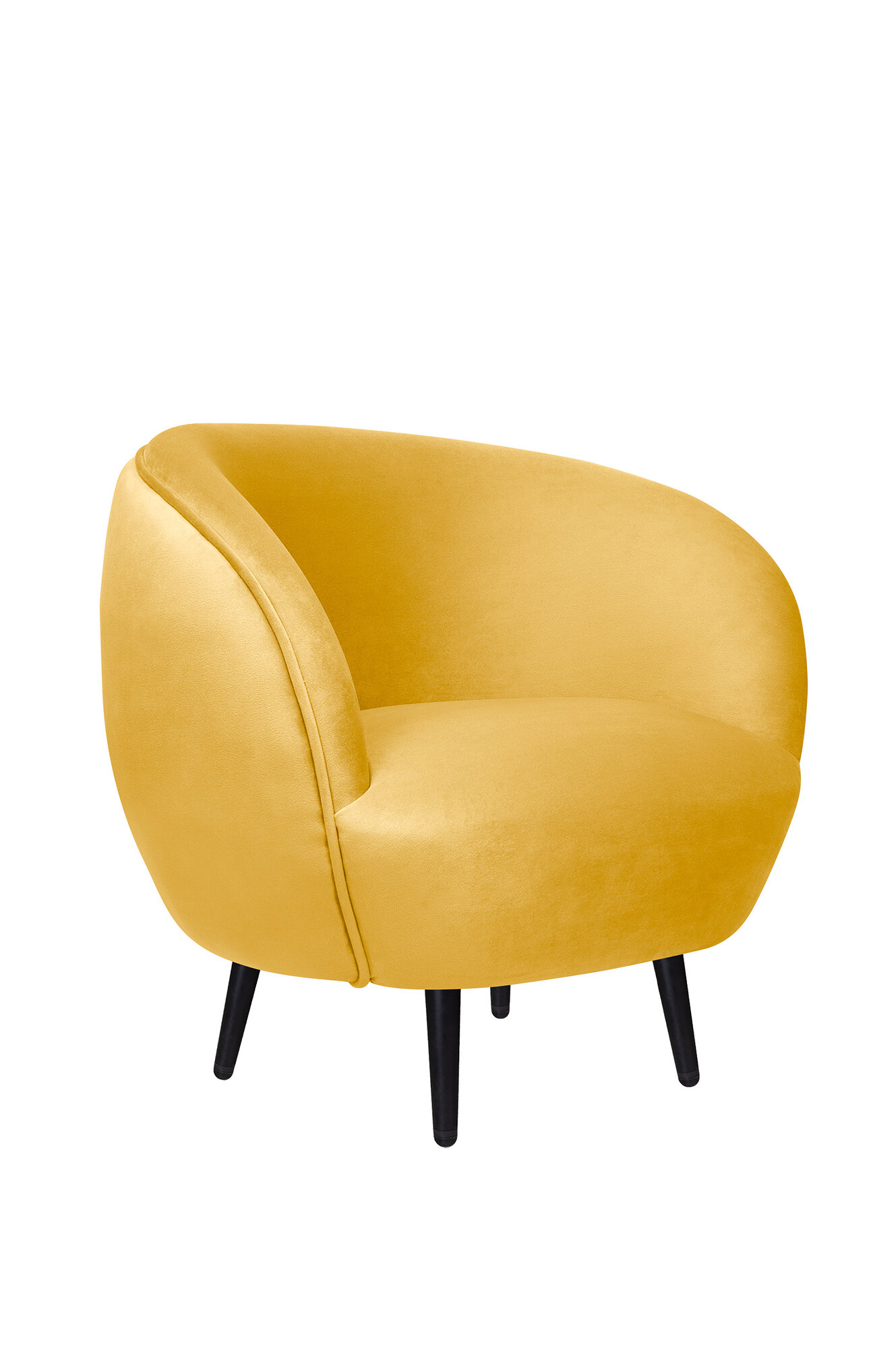 Кресло Mak-interior, Small Benee yellow, на металлических ножках черного цвета