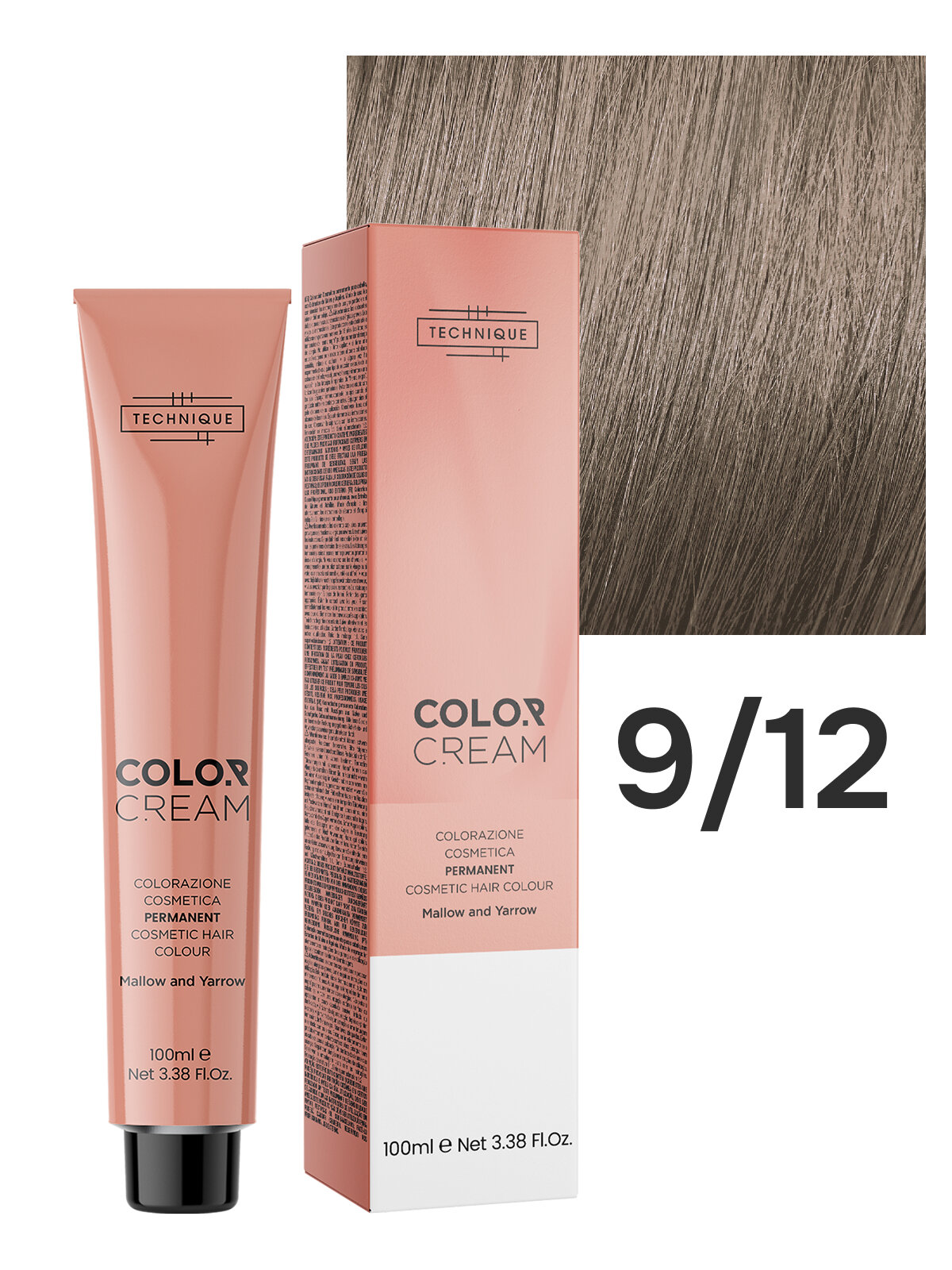 Перманентная крем-краска для волос Technique Color Cream Permanent Cosmetic Hair Colour 9.12 Блонд Пепельно-фиолетовый, 100 мл