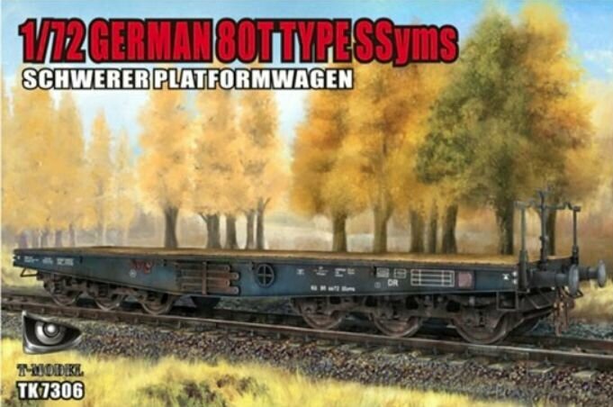 T-Model 7306 1/72 Немецкий 80T Тип SSys Schwerer Platformwagen (Пластиковая модель)