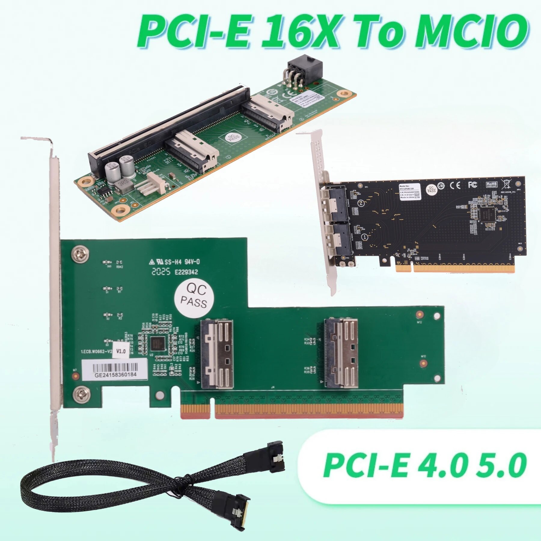 Райзер PCI-E ADT-Link, кабель 75см, 1pcs 8654 — фото 1