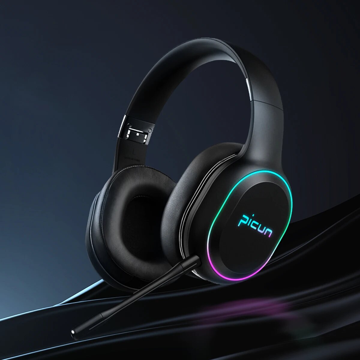 Игровые наушники беспроводные Picun P80X Black