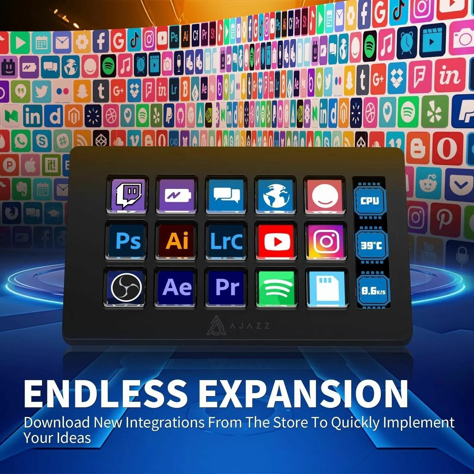 AJAZZ AKP153E Международная версия Настольный помощник Только 15 кнопок