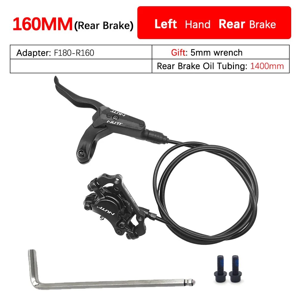 Гидравлический тормоз NUTT A2 MTB, масляные диски для велосипеда, рычаг, 2 поршня, 160 мм, 180 мм, ротор, передний и задний суппорт, левый и правый для деталей велосипеда
