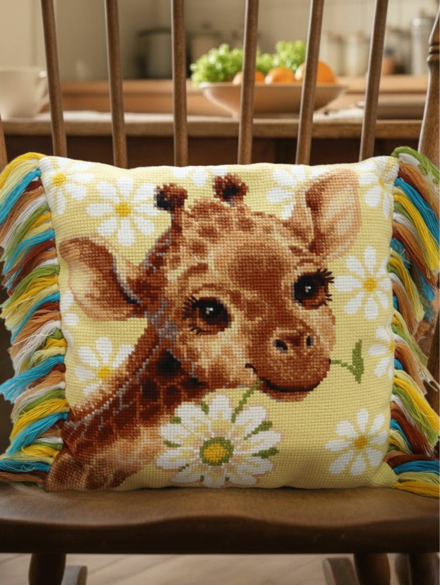 Набор для вышивания крестом панно/подушка "Жирафик" Риолис, вышивка крестиком , 30*30 см, 2318