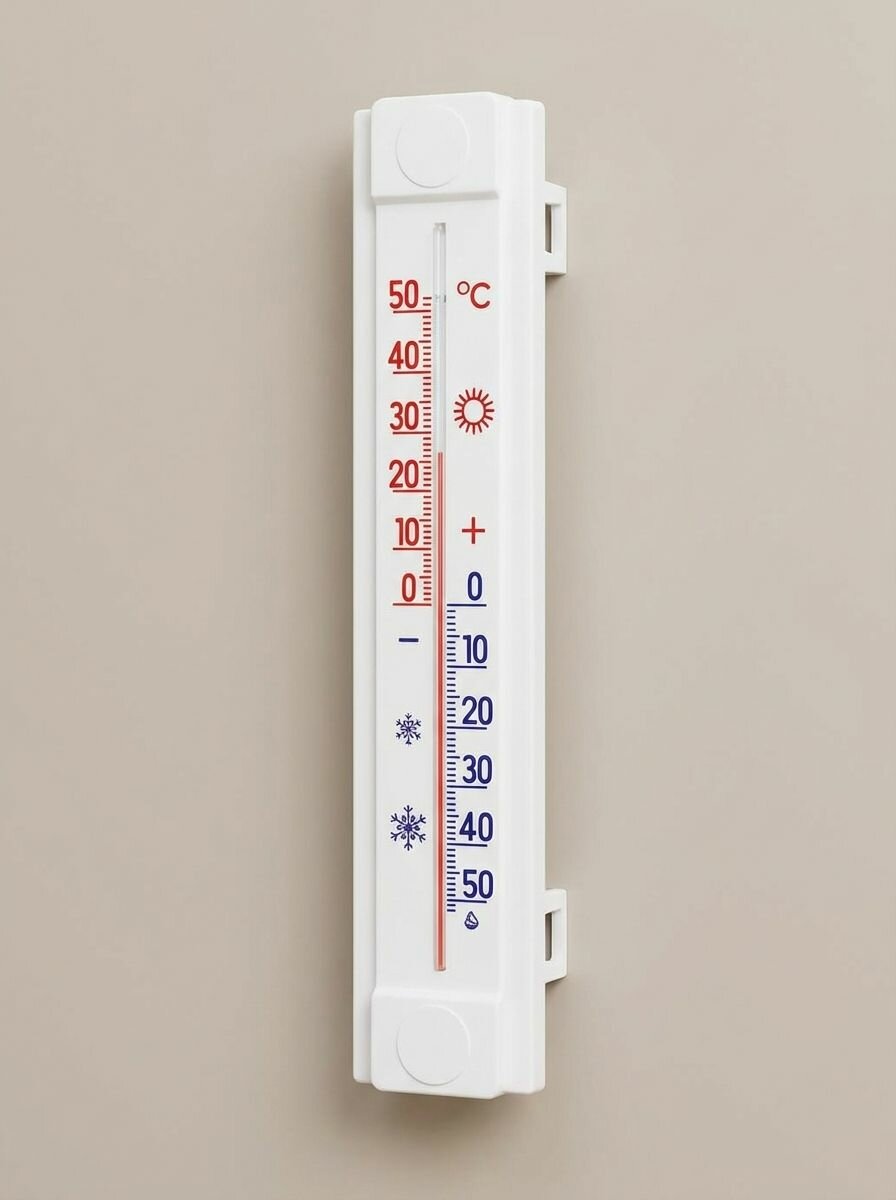 Градусник оконный липучка 50+50 Солнечный зонтик 2 Стеклоприбор