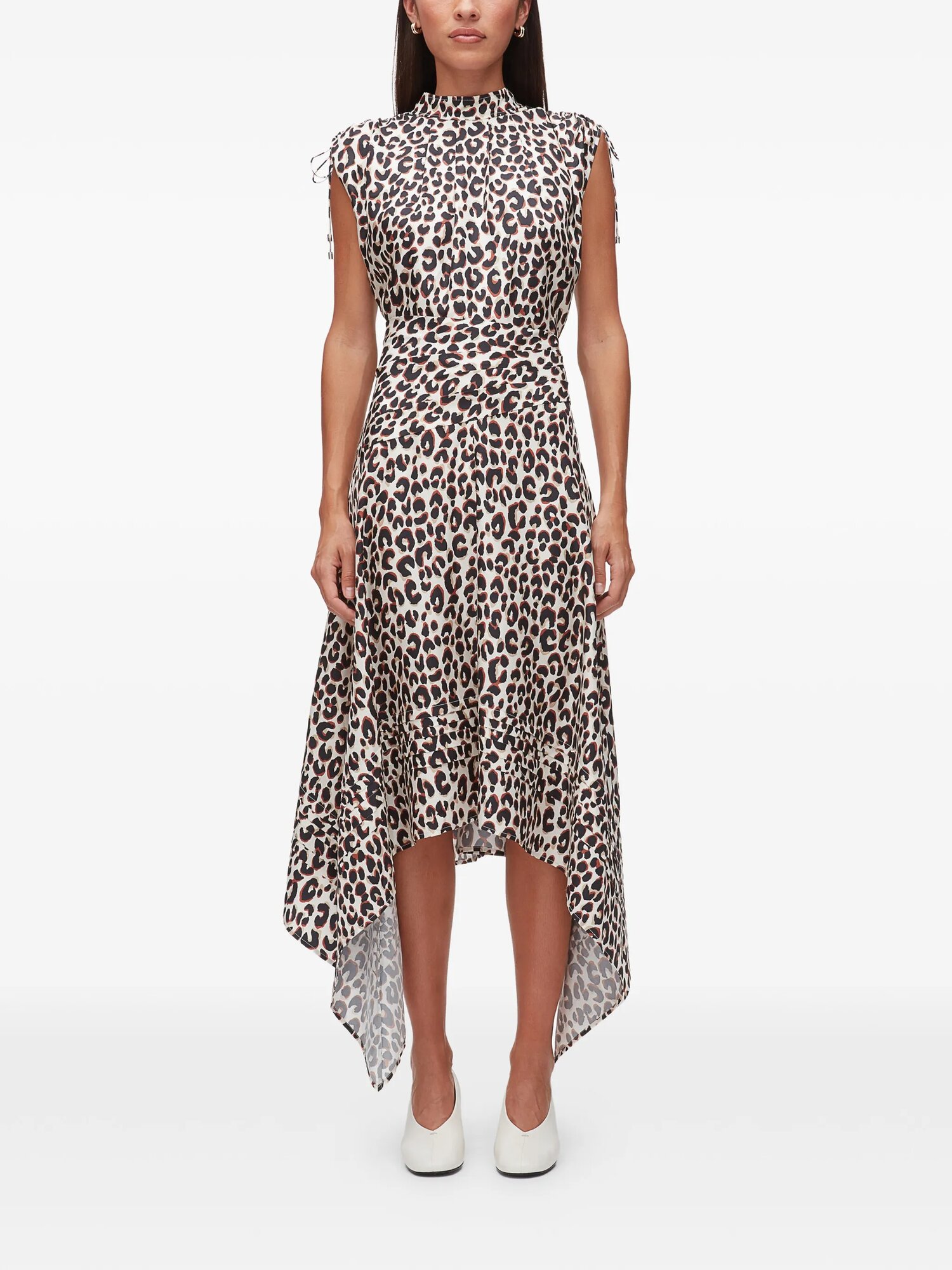 Платье Leopard-print ruched silk dress