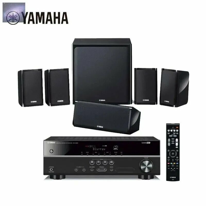 5.1-канальный спутниковый домашний кинотеатр YAMAHA YHT-1840 комплект из семи частей черный
