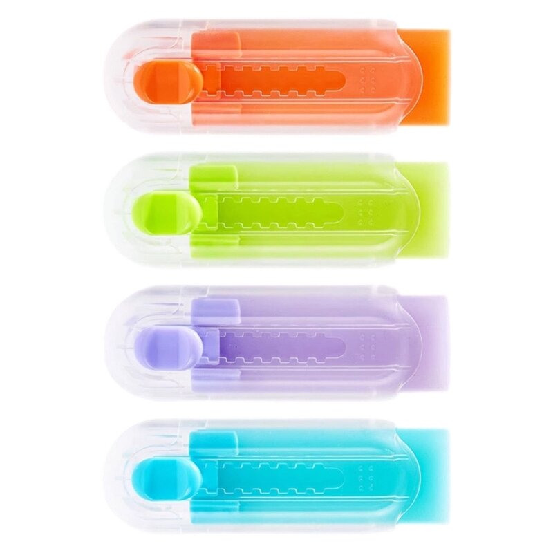 4шт Карамельный Цвет Двухтактный Ластик Скользящего Действия Резиновые Ластики Выдвижные Карандашные Ластики для Рисования Детей Студентов