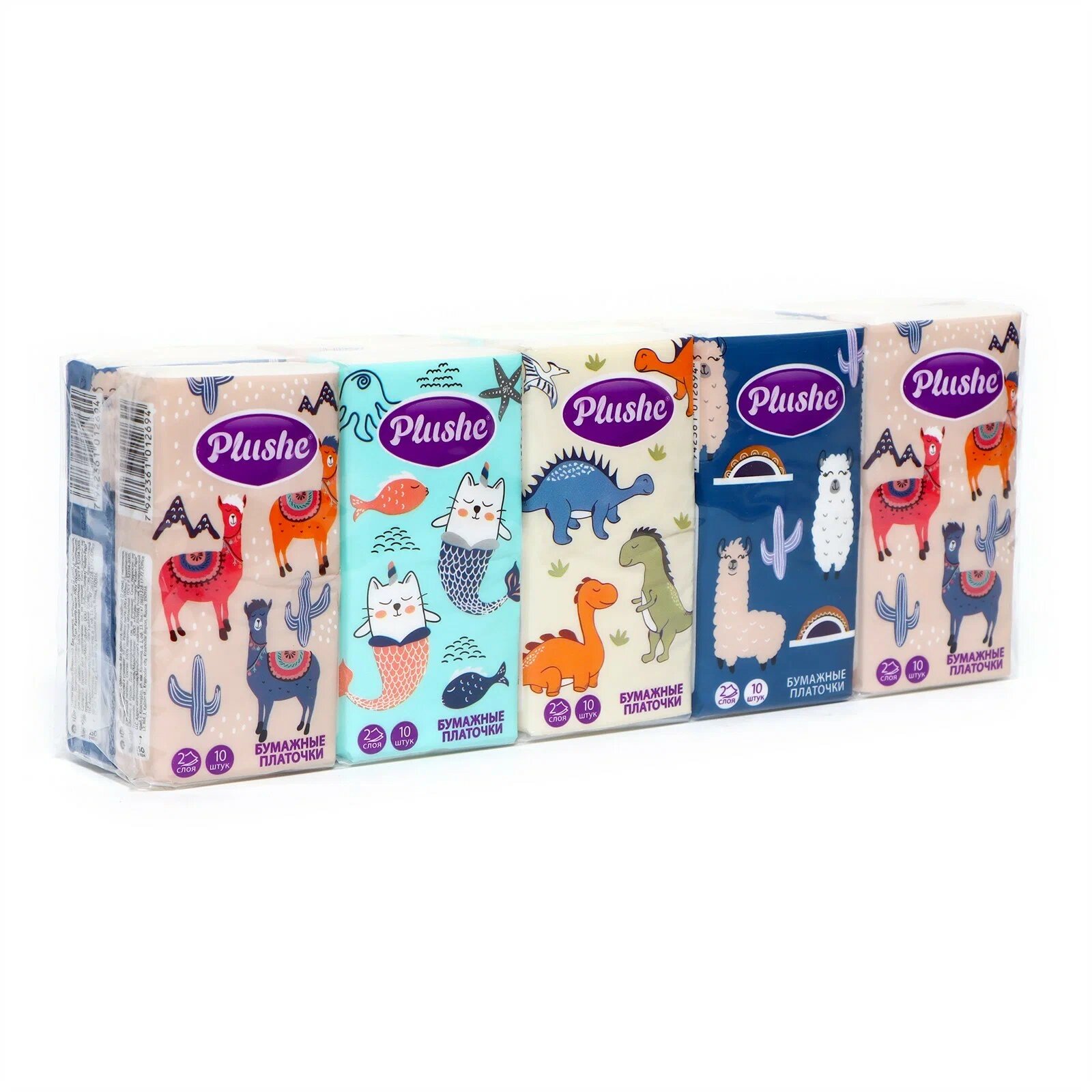 Платочки носовые PLUSHE Classic 10*10шт 2 слоя б/аромата цена за спайку