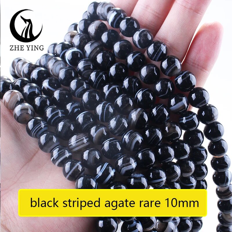 Zhe Ying Черный Турмалин Бусины Круглые 6-10 мм Черный, 6-6.5mm(58-60pcs), 250black agate rare