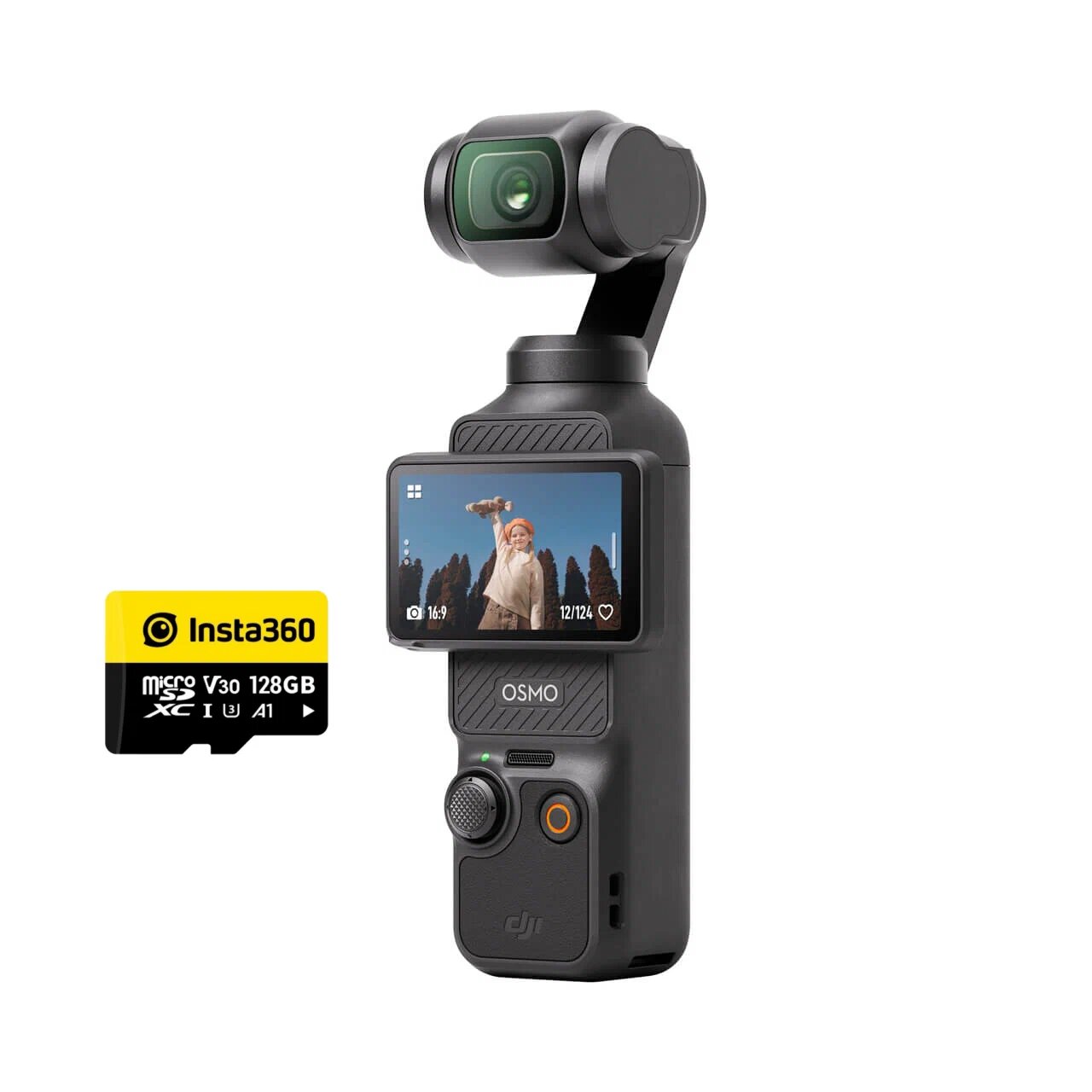 Экшн-камера DJI Osmo Pocket 3 с картой памяти 128ГБ，Видеокамера с 1' CMOS и видео 4K / 120 кадров в секунду, черный
