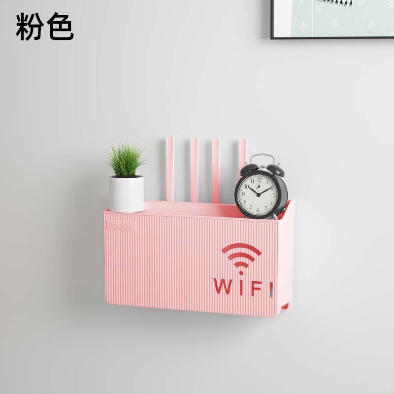 Настенный шкаф для роутера WiFi, кабельный органайзер и телевизионный блок - стандартный розовый дизайн, компактные