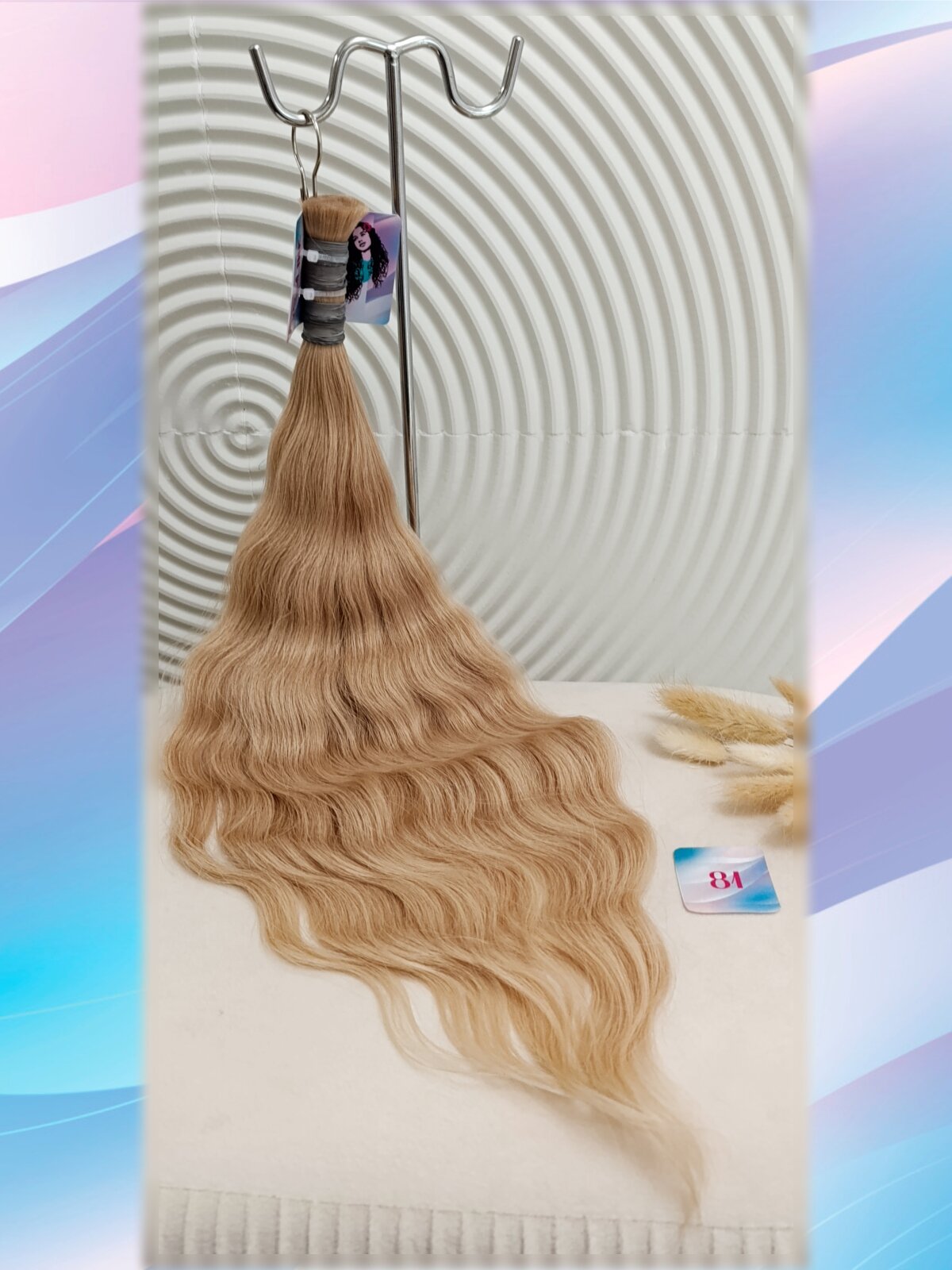 Волосы для наращивания CurlLink, натуральные, волнистые, кудрявые, 55 см