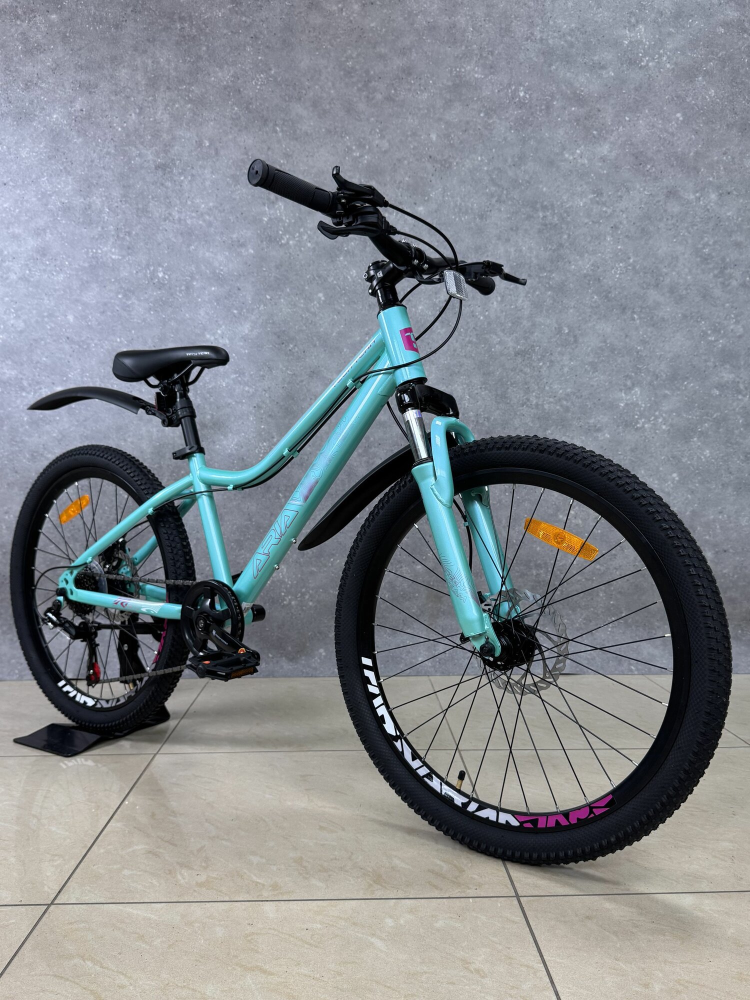 Велосипед горный подростковый Tech Team колесо 22" Aria (Ария) рама 12" , бирюзовый 2026