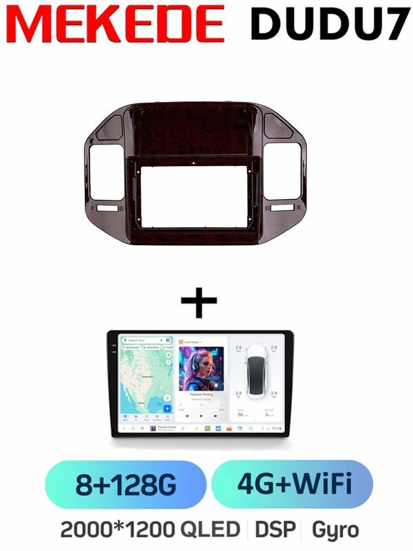 Магнитола 9" Mekede DUDU7 8/128 Gb для Mitsubishi Pajero 3 V70 V60 1999-2006 carpay Android