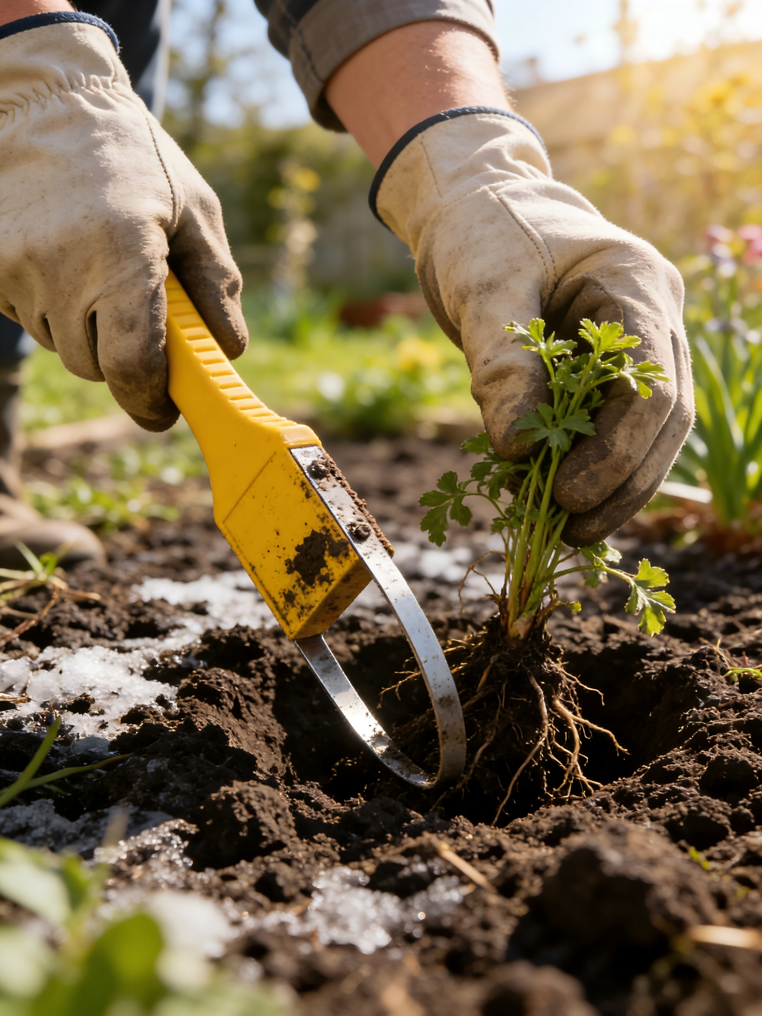 Ручная прополка для удаления сорняков в садах, дворах и на фермах
