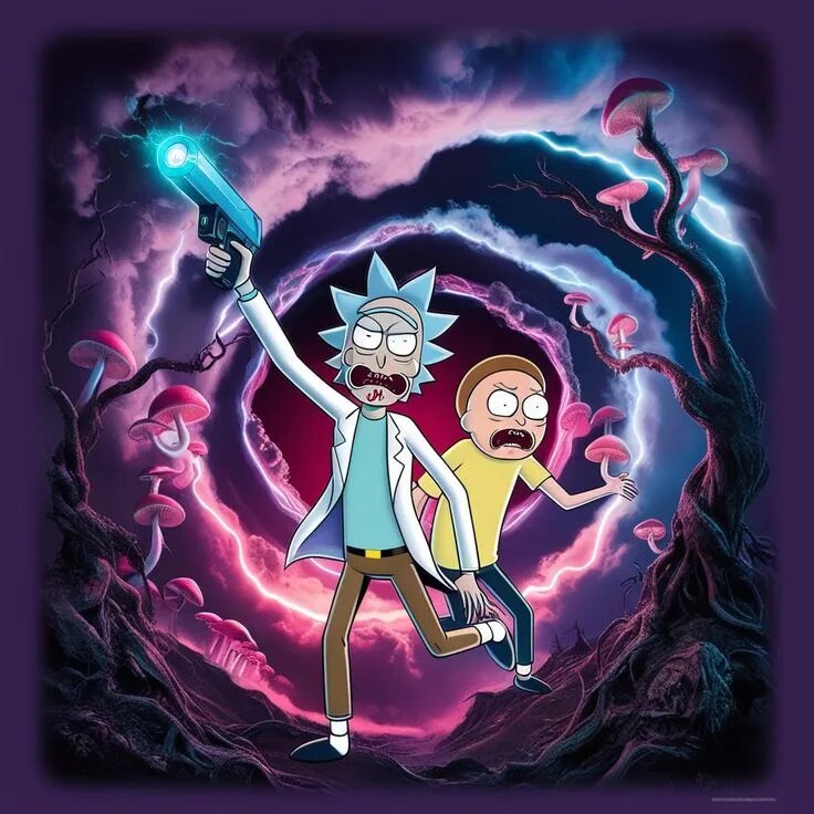 Алмазная Картина "Рик И Морти New" 30х40 См / Вышивка Стразами