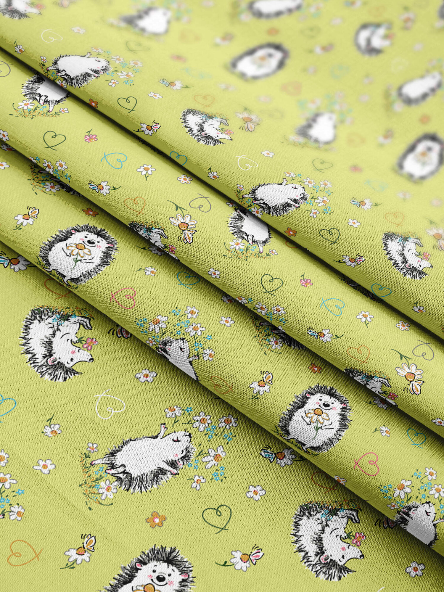 Ткань для шитья и рукоделия, Ситец, Хлопок, цв. зеленый, Длина 2.5 м, Ширина 95 см, Плотность 90 г/кв. м