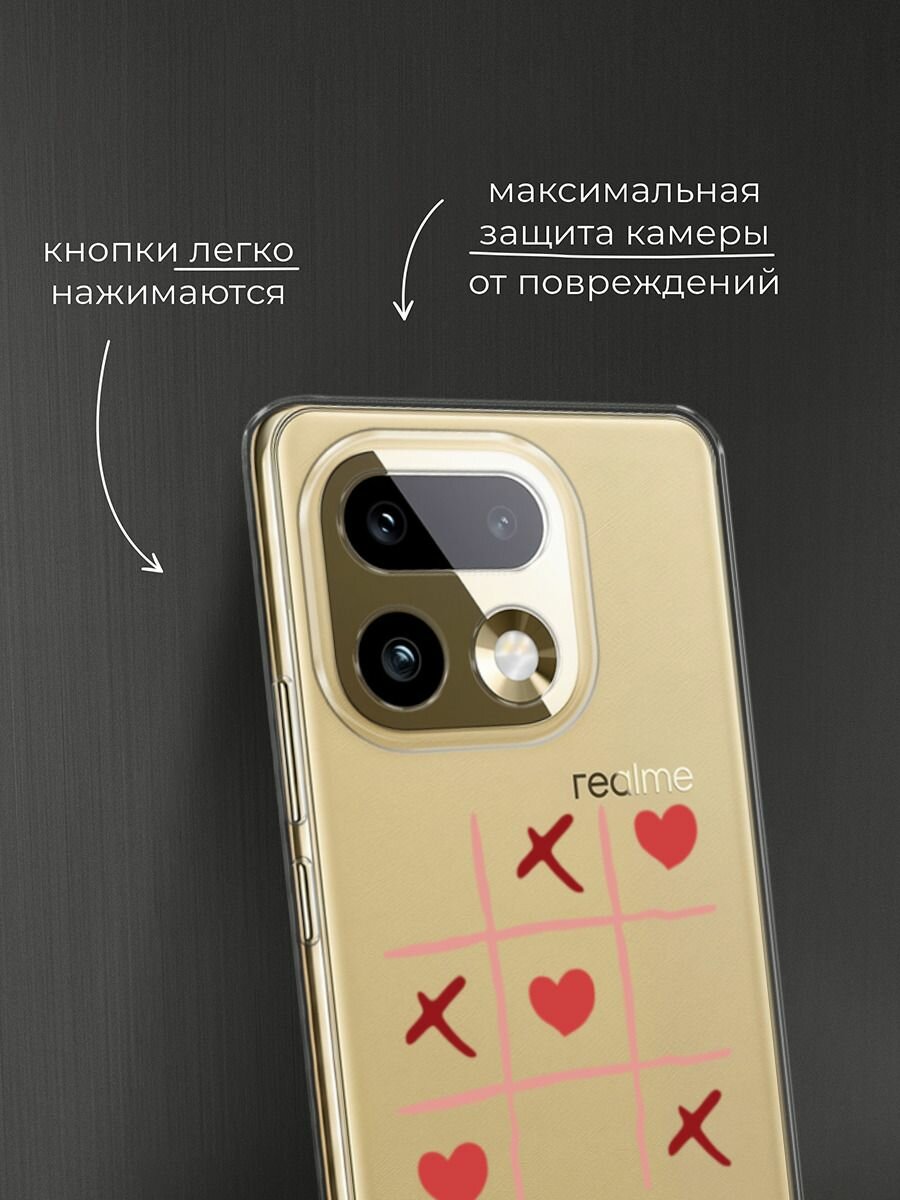 Чехол на Realme 16 Pro+ / Реалме 16 Про+ с принтом Love always wins, прозрачный — фото 1