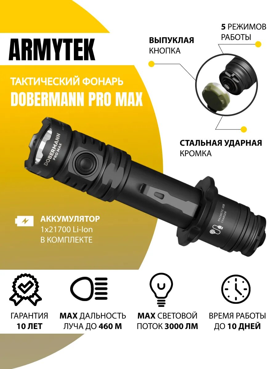 Фонарь тактический аккумуляторный светодиодный