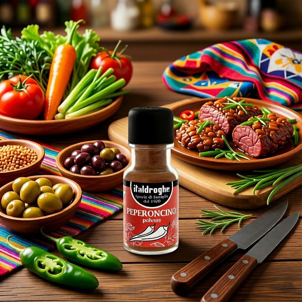 Перец чили острый молотый Italdroghe 40 г стеклянная банка, Италия