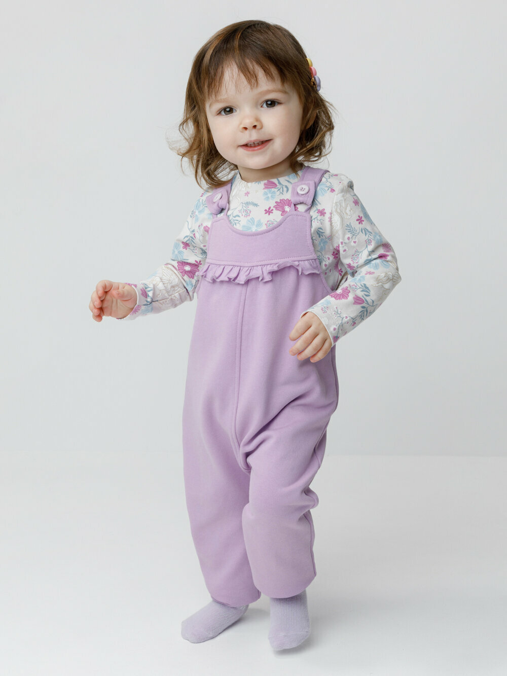 Комбинезон хлопковый полукомбинезон для девочки, на пуговицах