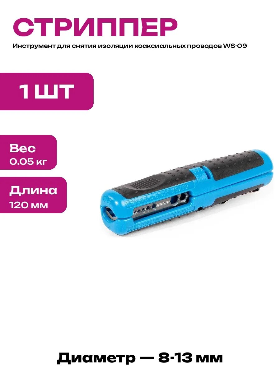 Стриппер для оптоволокна и коаксиального кабеля модель WS-09