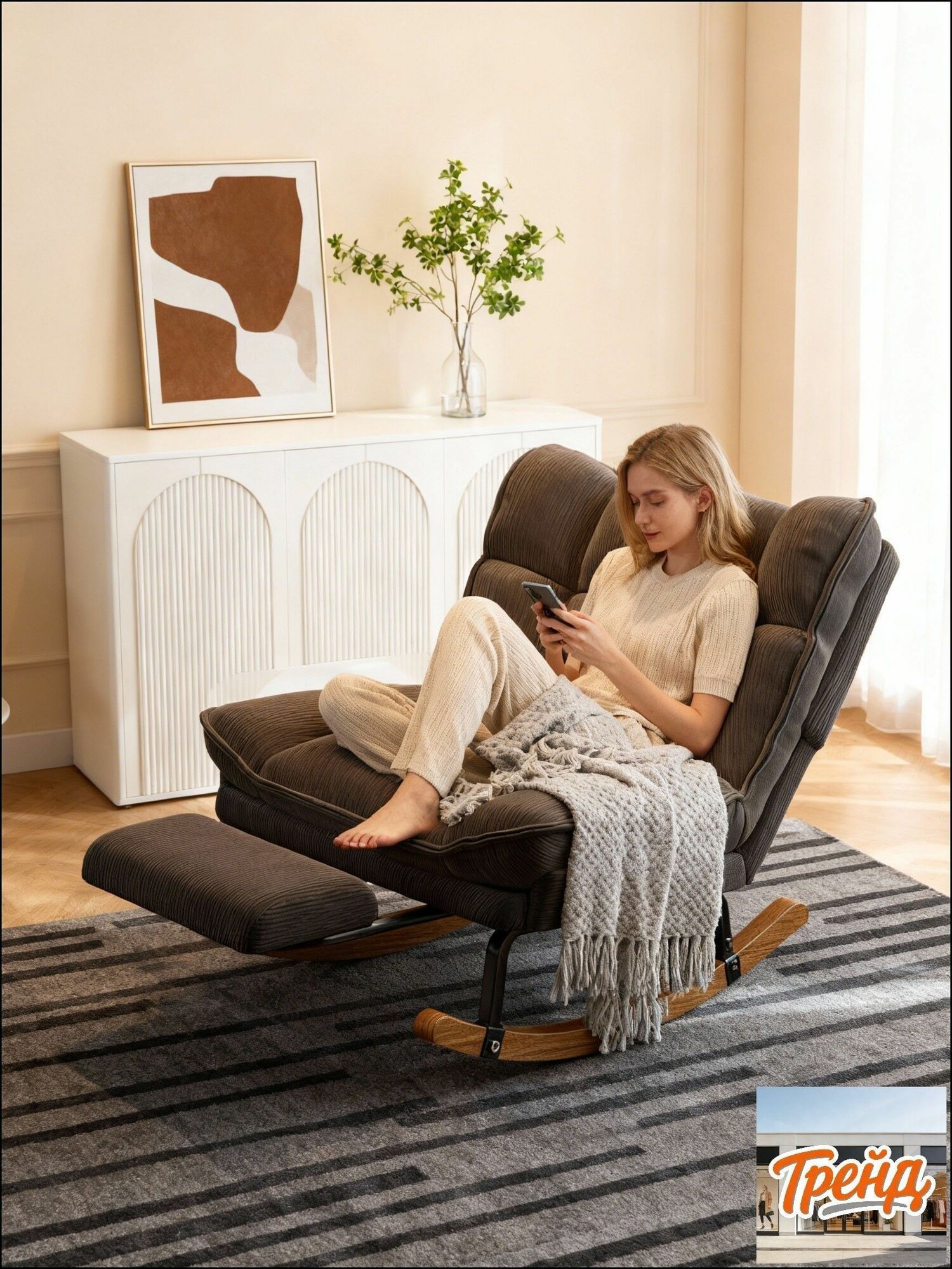 Диван-качалка,-темно-серый