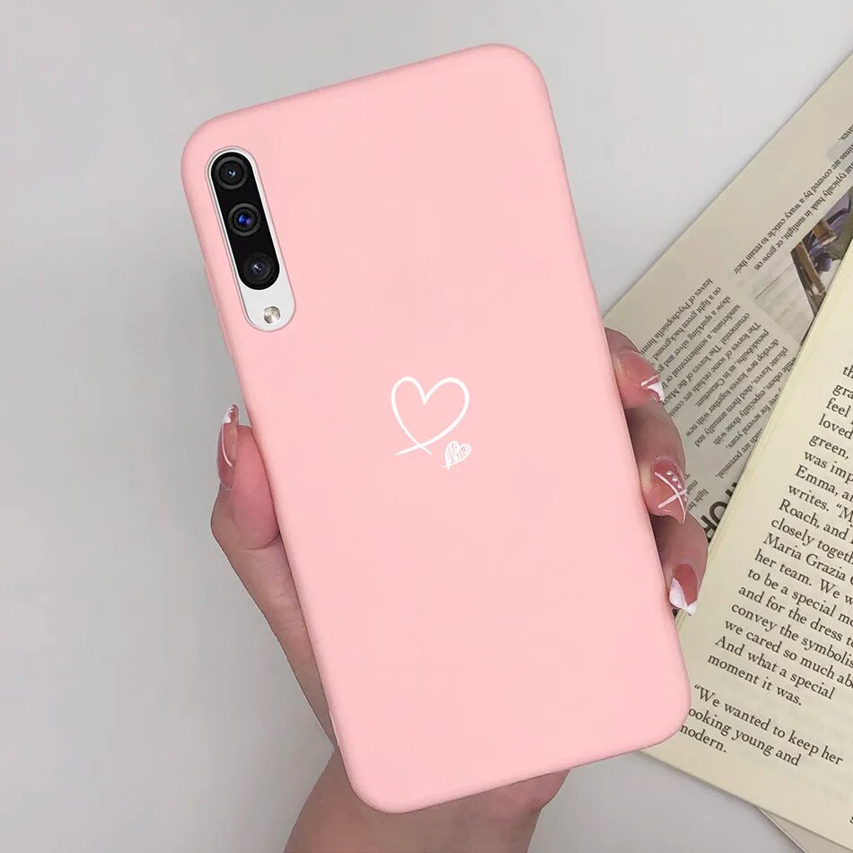 Розовый силиконовый чехол для Samsung Galaxy A50