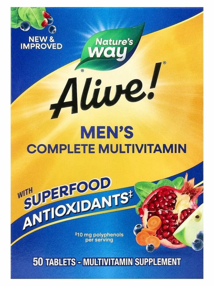 Alive , мультивитаминный комплекс для мужчин, 50 таблеток , Nature's Way