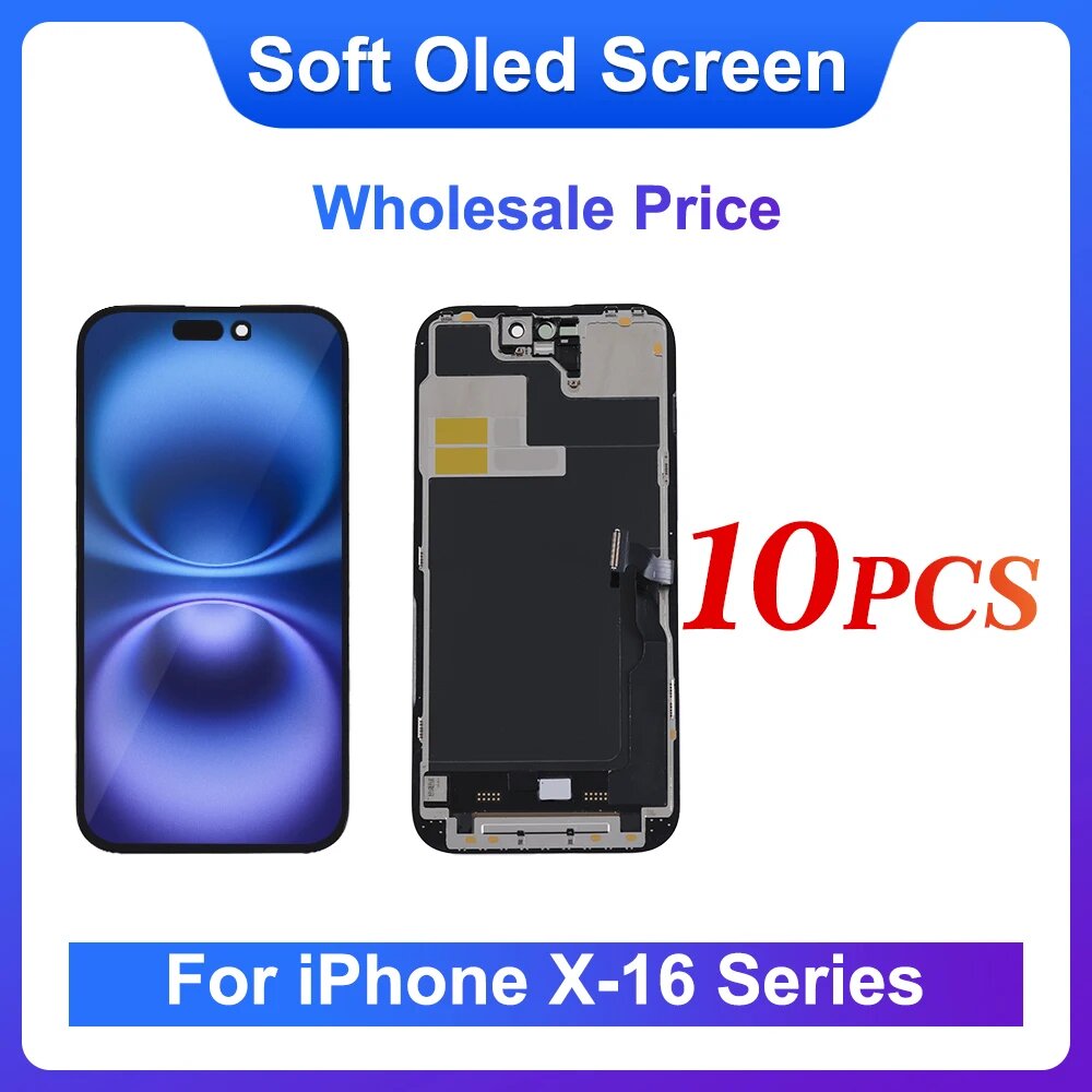10 шт. сенсорных модулей EK Pro Soft OLED для iPhone X, XS, 11, 12, 13, 14, 15,