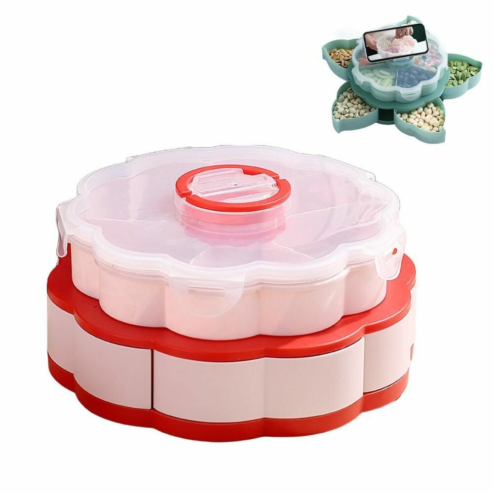 Пластиковая коробка для конфет с многоячеистым отделением и держателем для телефона, двухслойная, для хранения