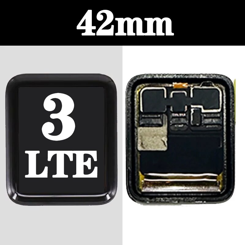 OLED-дисплей для Apple Watch Series 1, 2, 3, 4, 5, 6, SE, 7, сенсорный экран, Series-3-42mm(Lte)