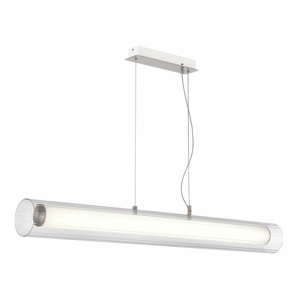 SL2010.113.01 Светильник подвесной ST-Luce Никель/Белый, Прозрачный LED 1*40W 3000K/4000K.