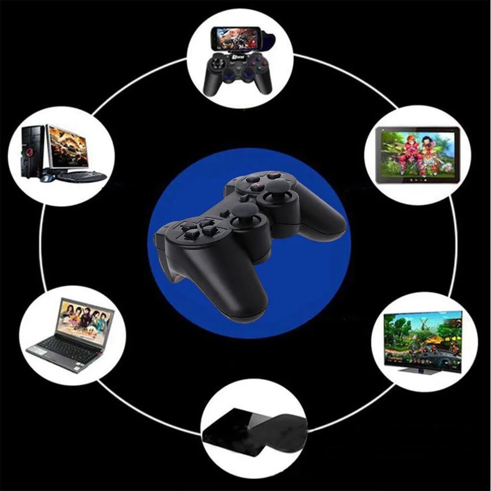 Беспроводной игровой геймпад для PC, Android, PS3, PS4, PS5, 2.4G, с адаптером, Micro USB OTG для телефона, планшетного ПК — фото 1