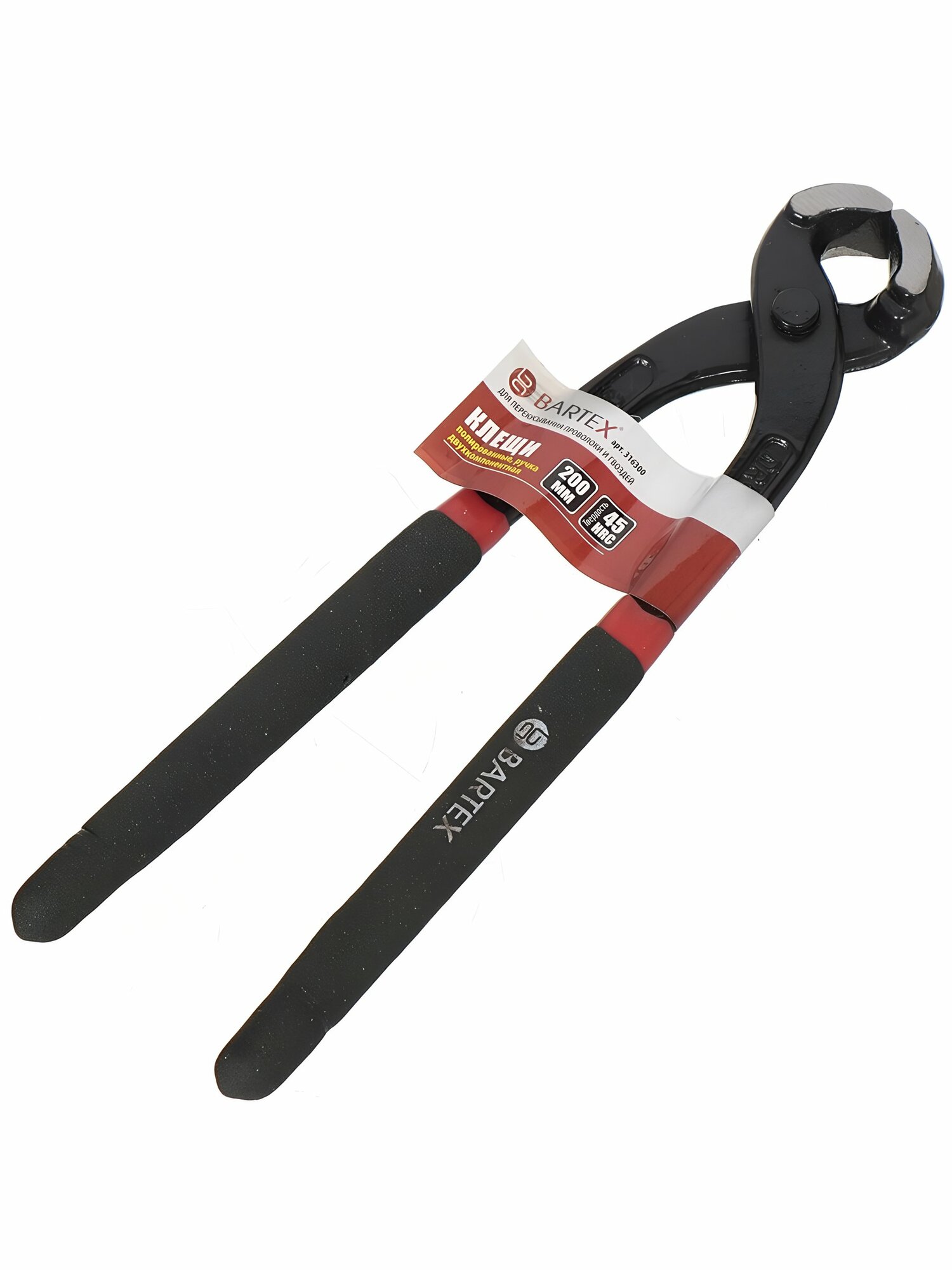 Клещи рукоятка двухкомпонентная, полированные, Bartex, 200 мм