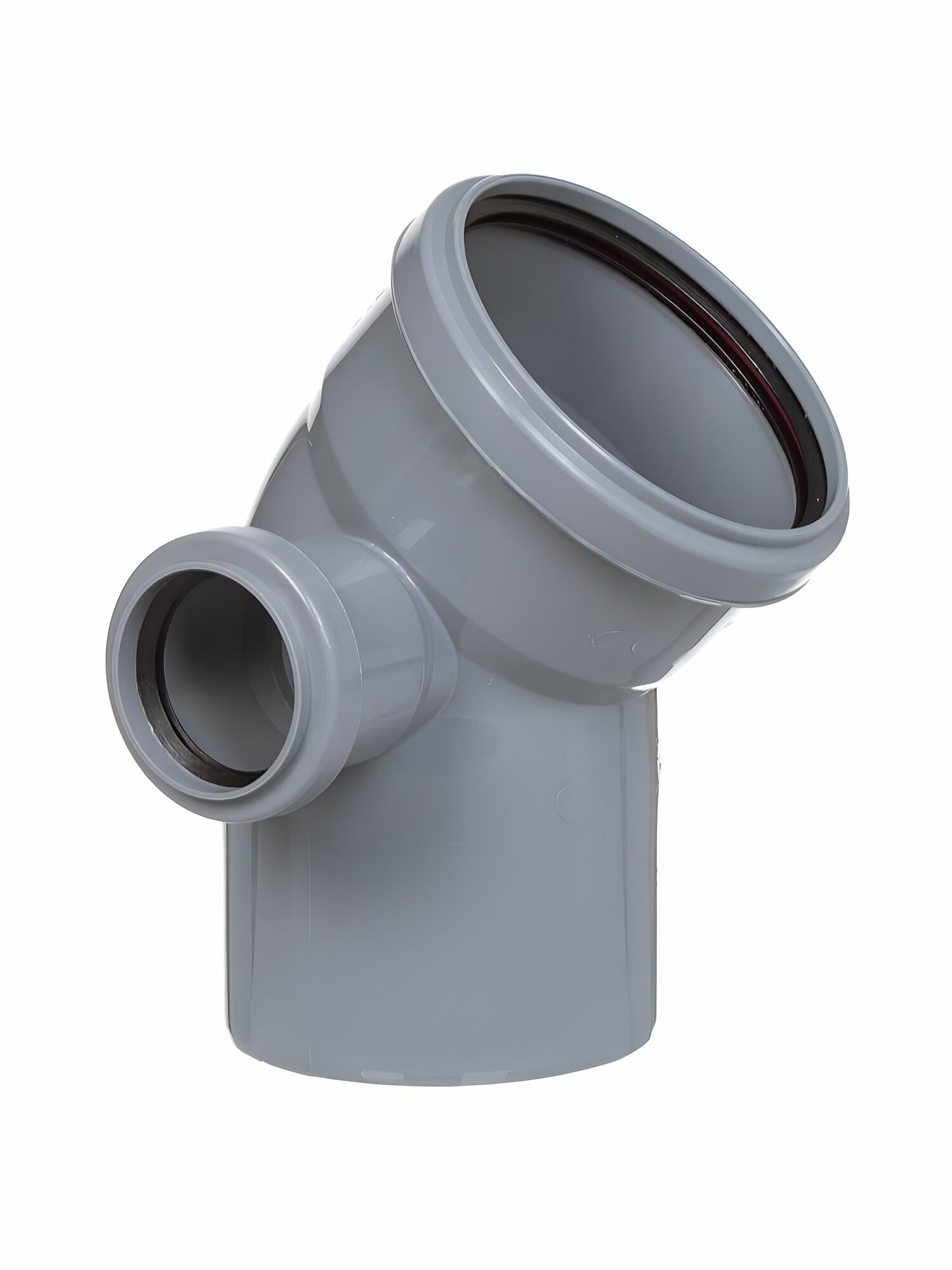 Уголок с отводом канализационный 110х50 мм, 45 °, левый, РосТурПласт, 36686