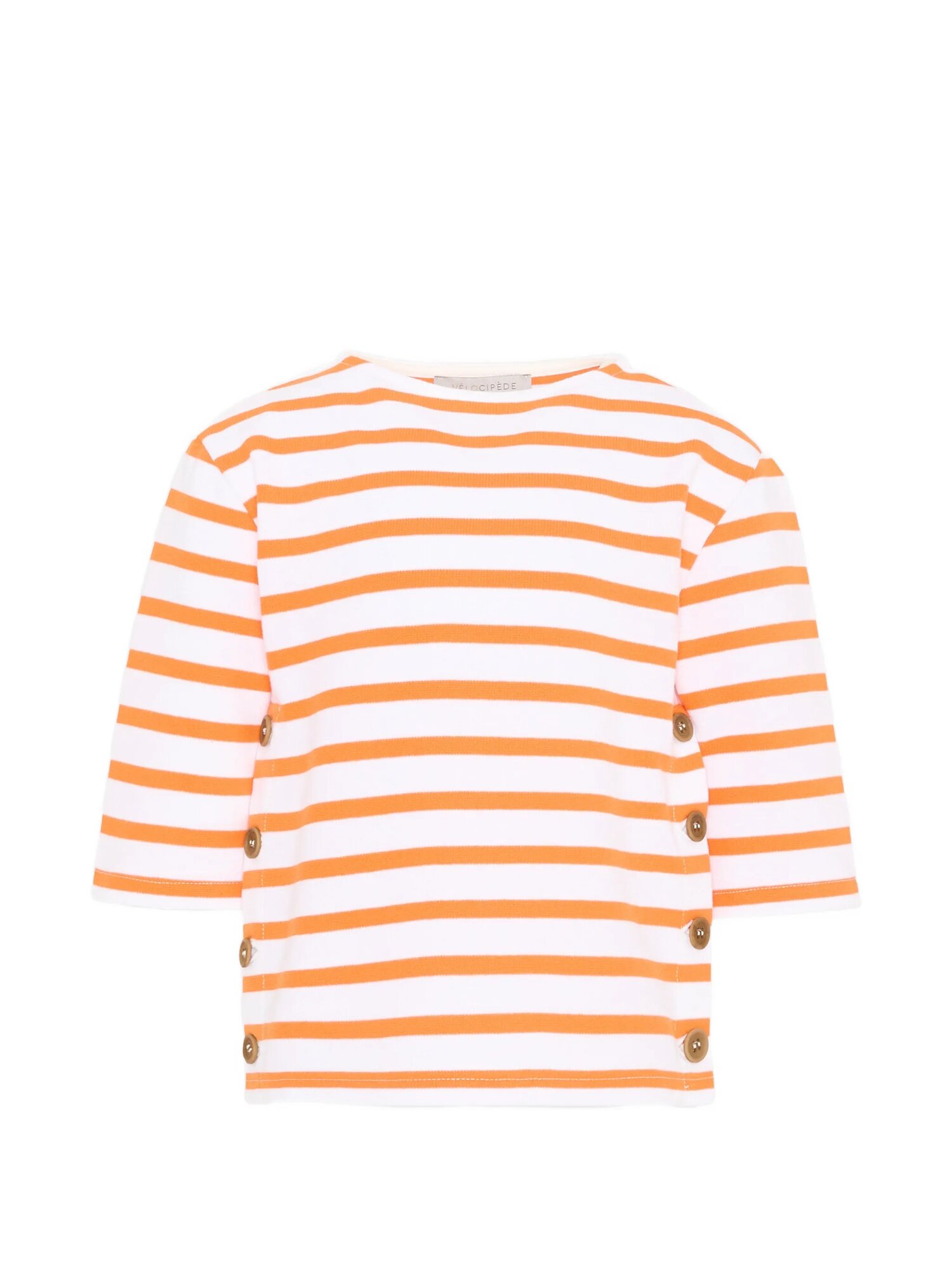 Футболка  Button-detail striped T-shirt