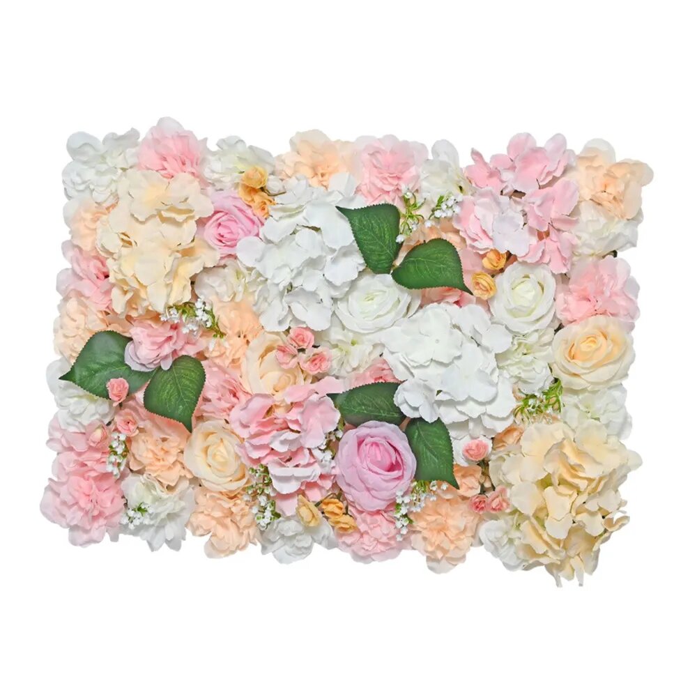 Искусственные цветы, панно из роз для декора свадеб, 1шт, светло-розовый/белый, 400х600мм