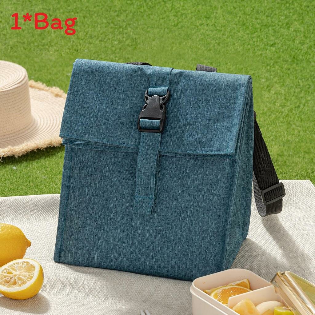 Сумка для обеда из оксфордской ткани с изоляцией для офисных работников и студентов с большой вместимостью и складной