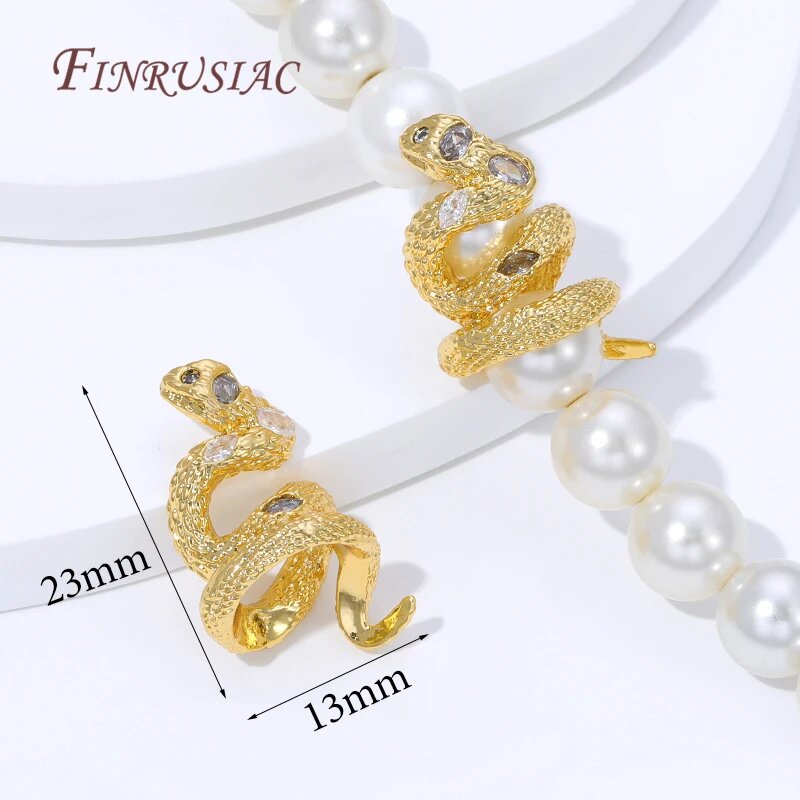 Бусины декоративные, Позолоченные 18-каратным золотом бусины в форме змеи 4 pcs, 18K Real Gold Plated