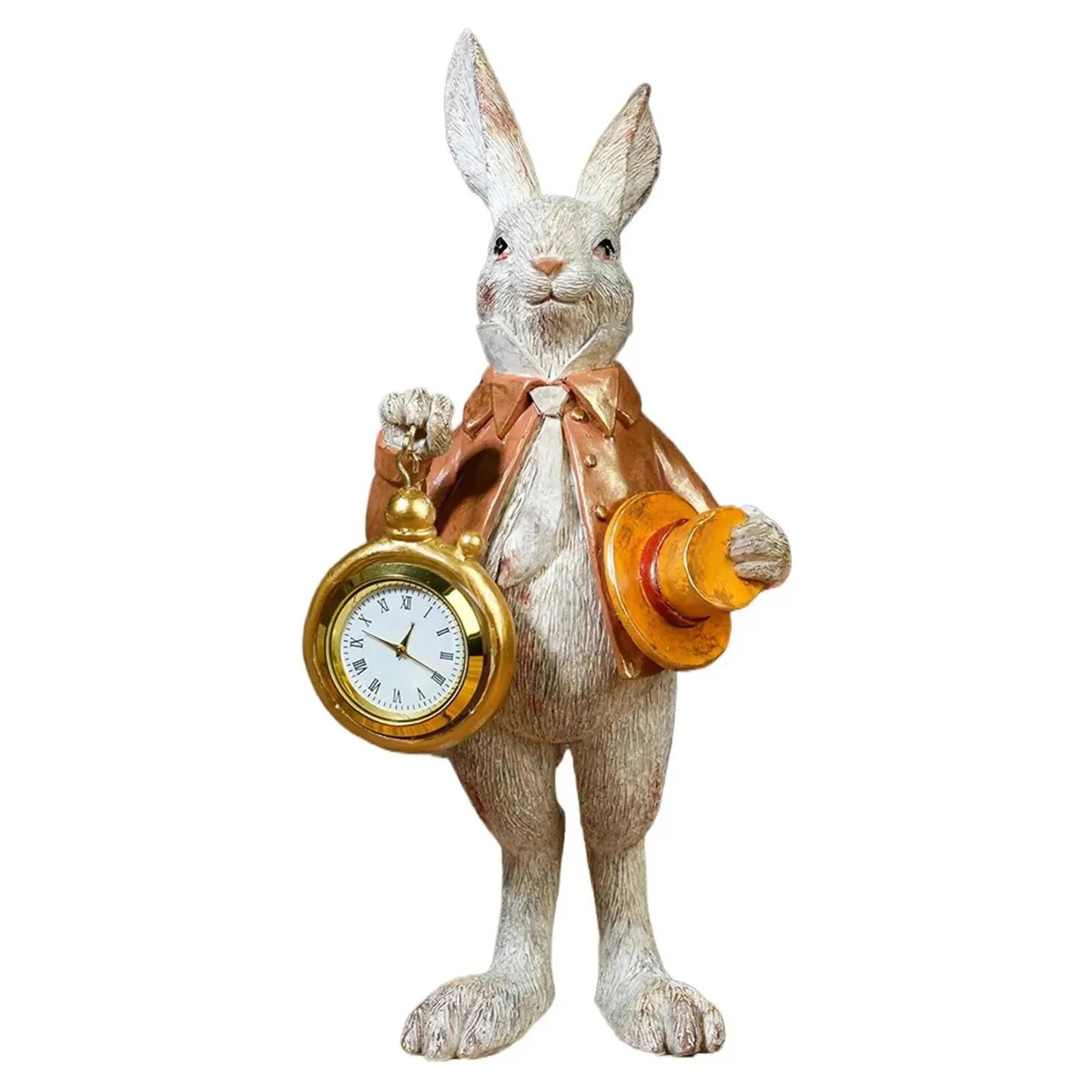 Декоративная статуэтка кролика с часами alloet Orange