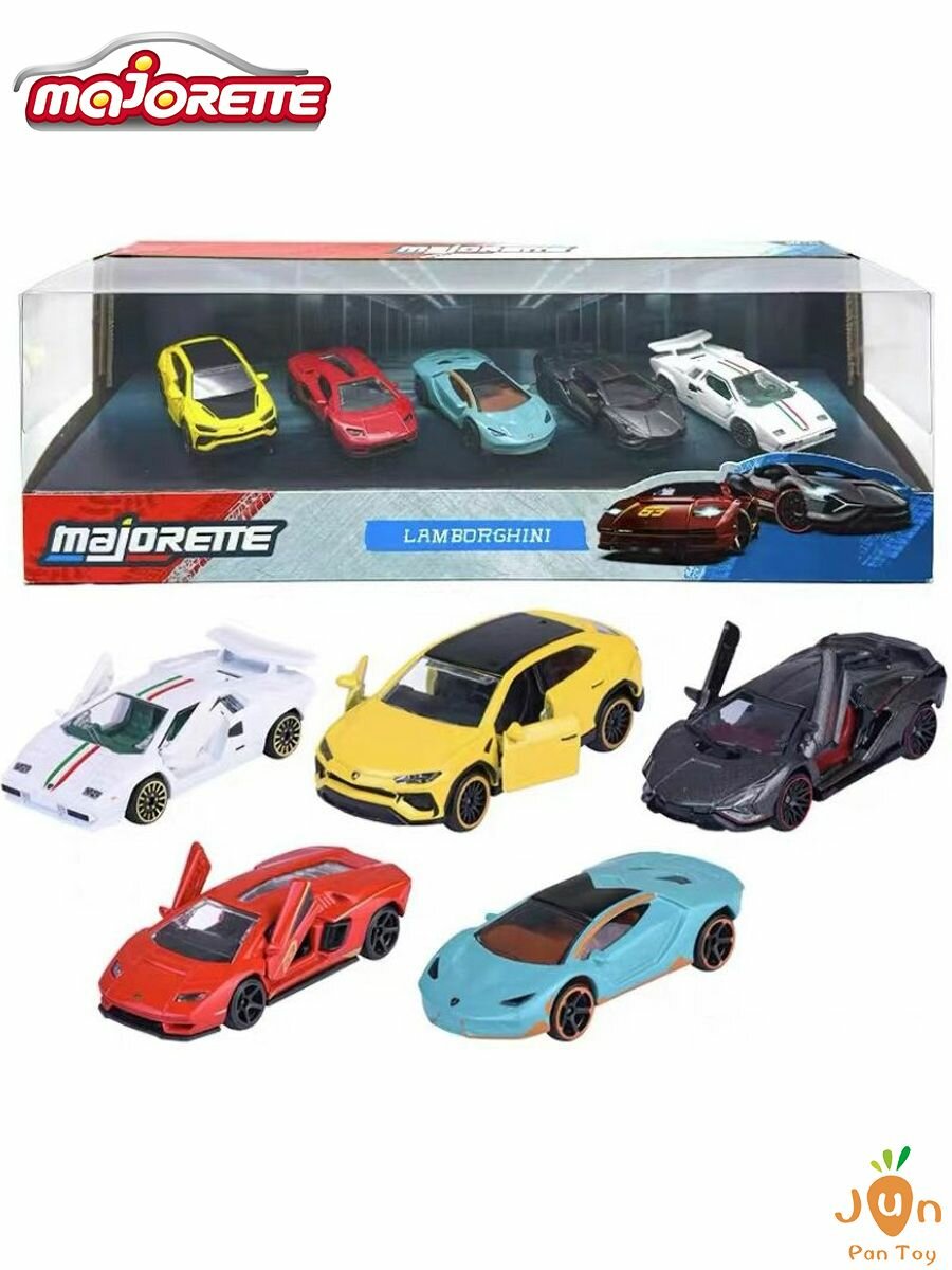 Majorette Lamborghini 5 Pieces Giftpack / Детский набор литых машинок с граффити-дизайном, в комплекте 5 игрушечных автомобилей. Идеально подходит в качестве подарка для коллекционеров.