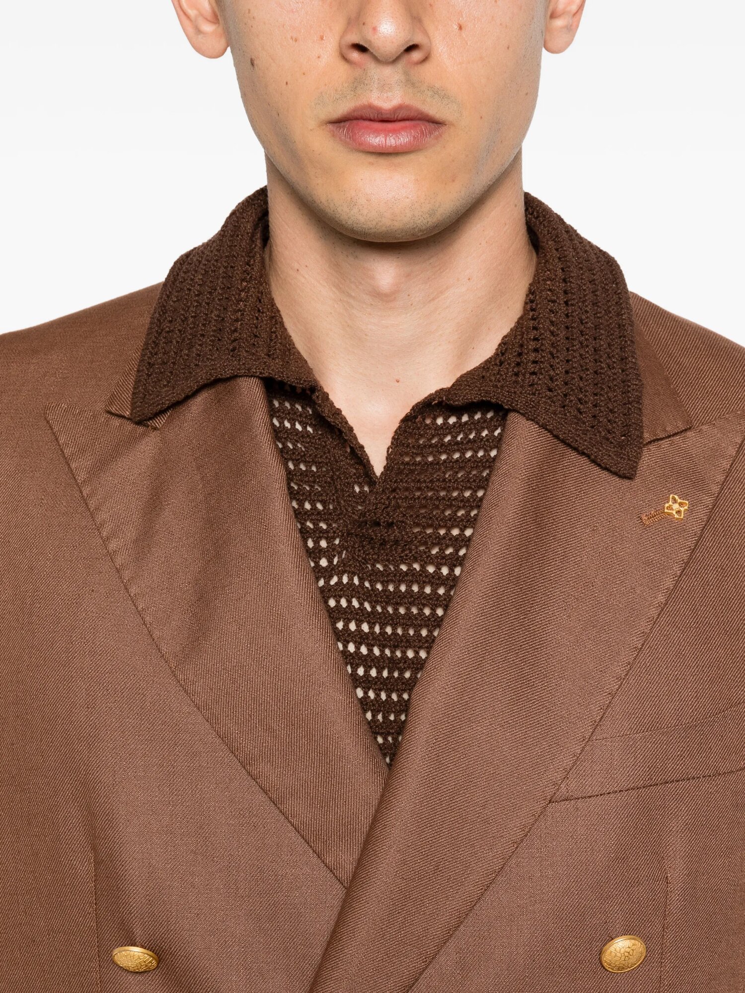 Комбинезон Tagliatore Double-breasted suit, размер 52, brown — фото 1