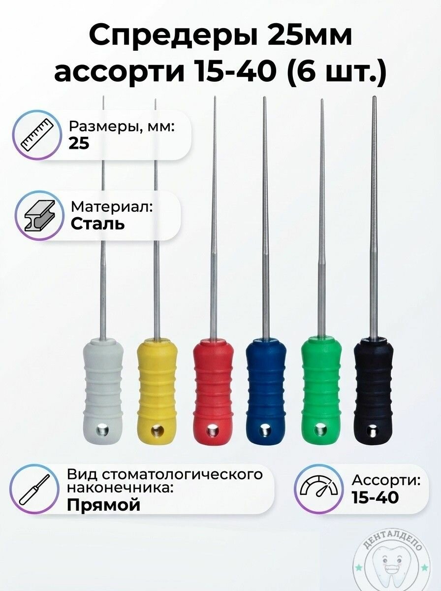 Спредеры SPREADER сталь 25мм ассорти 15-40 (6шт), еврофайл