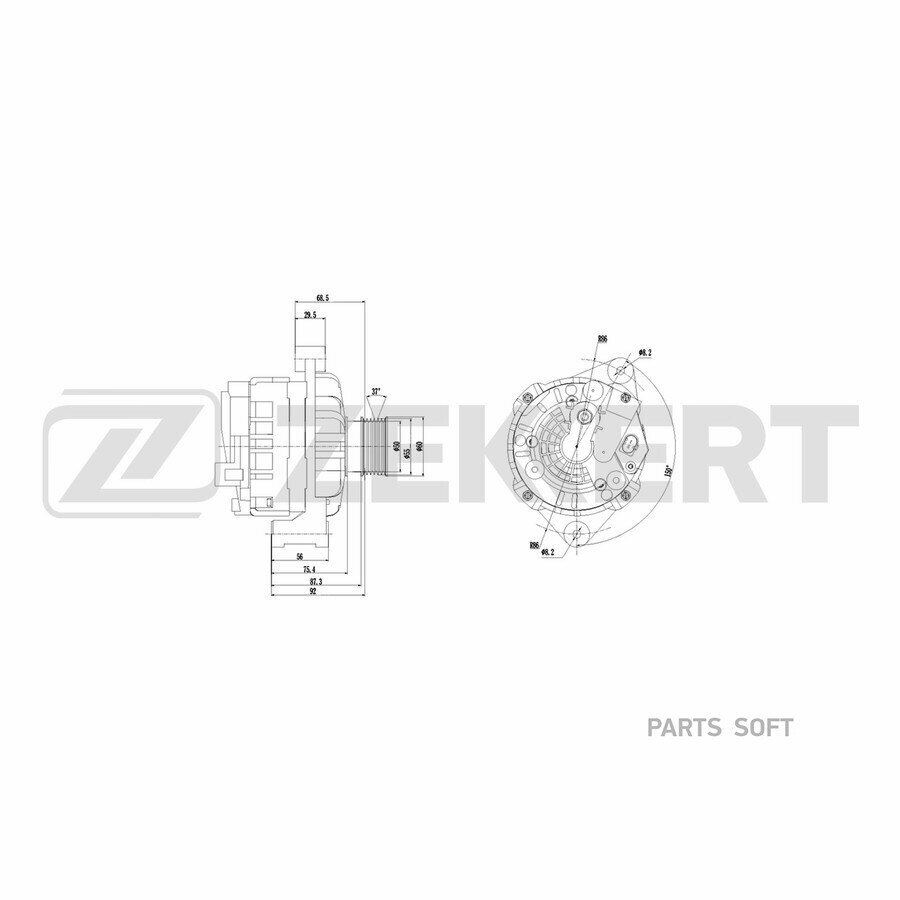 ZEKKERT GE-1052 Генератор Lada Priora (2170_ 2171 2172) 07- Kalina (1117-1119) 04- ()