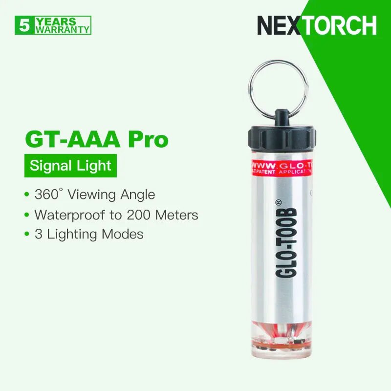 Nextorch Glo-Toob(GT-AAA) PRO сигнальный фонарик, 200 м, 3 режима, несколько Зеленый, Green light