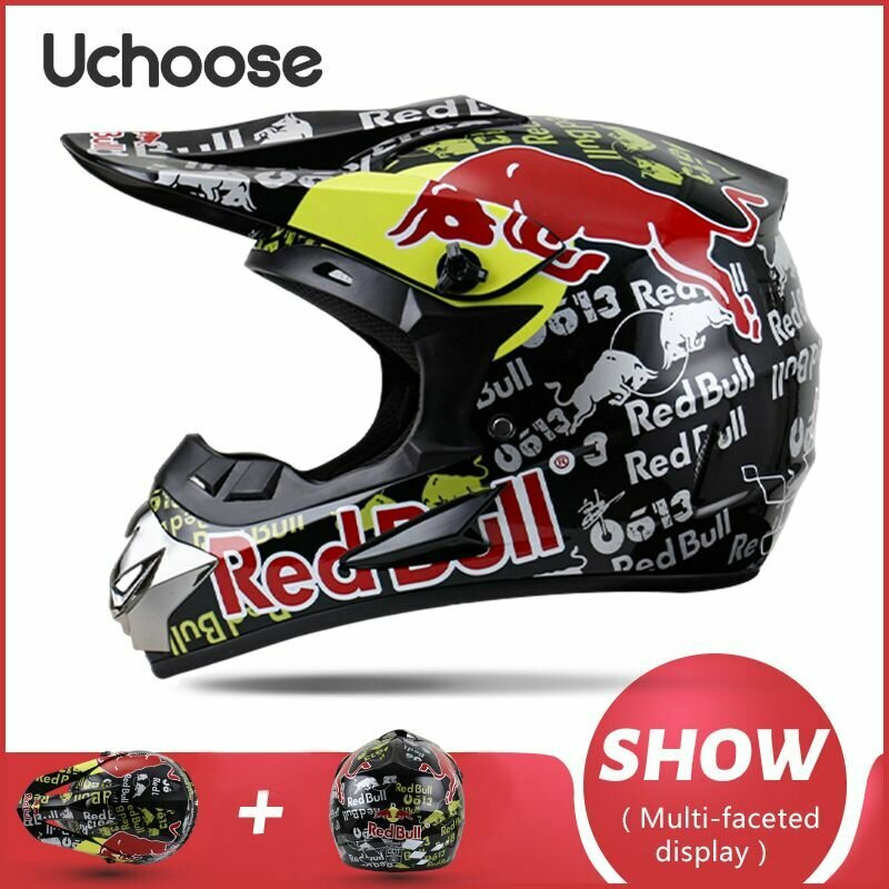 Мотокроссовый шлем для всех сезонов с упрочнённым корпусом из ABS, защита головы при падениях и ударах