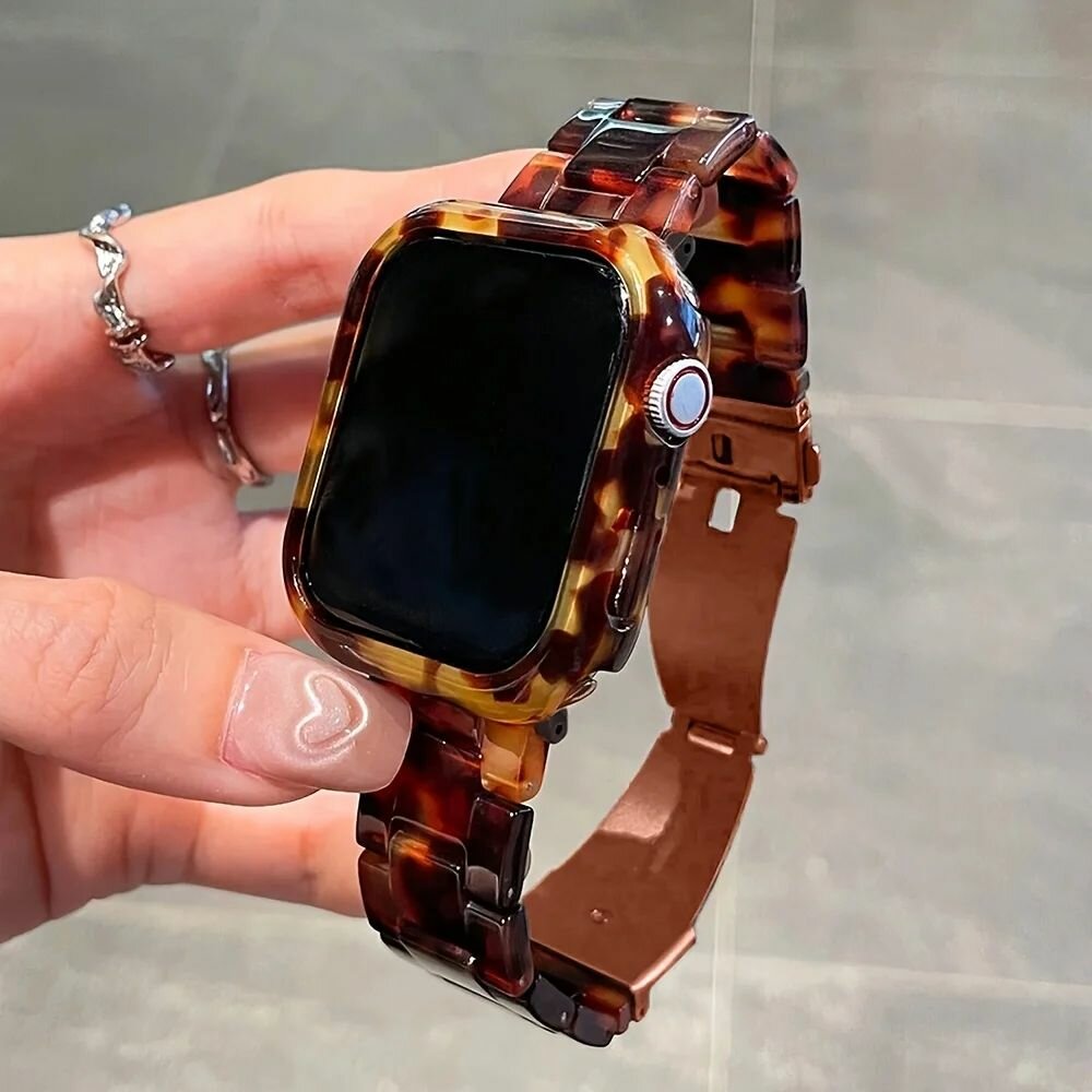 Упаковки ремешка из смолы и полого корпуса для Apple Watch 40/41/44/45/42/46 мм, для iWatch Series 10 9 8 7 6 5 4 SE Аксессуары для ремешков для часов