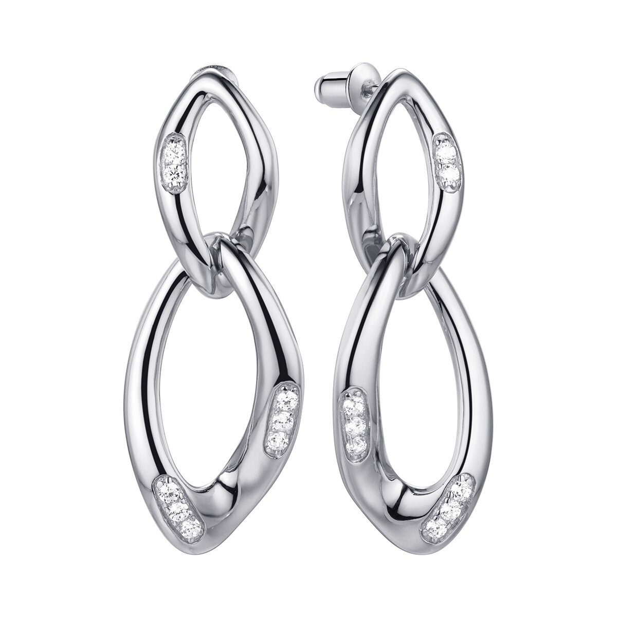 Подвеска для серег, серебро, 925 проба, фианит